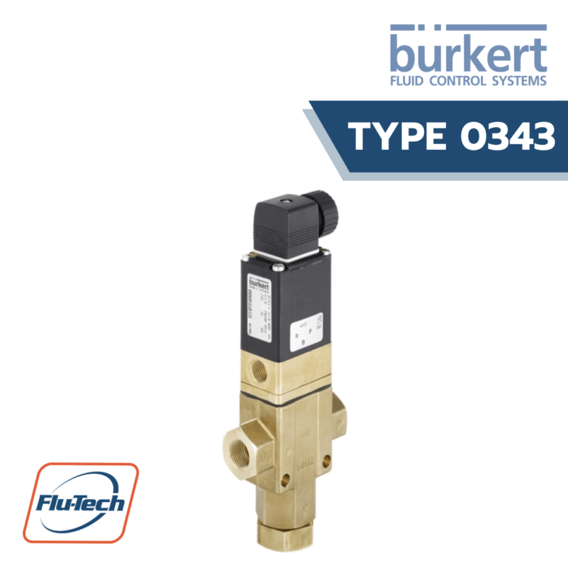 Burkert - Type 0340 - 3/2 Way Servo-Assisted Piston Valve - บริษัท ฟลู ...